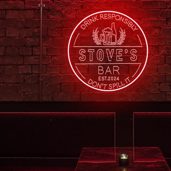 Lighted Bar Sign - Etsy