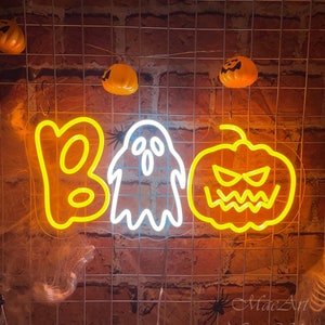 Boo Halloween Neon Sign, Halloween Decor Indoor for Home, Halloween LED ...