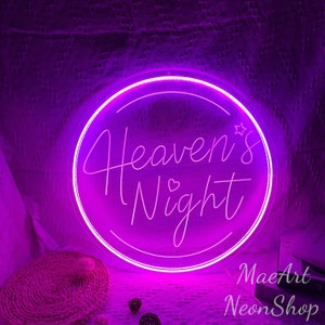 Heaven's Night Neon Sign, USB Light up Sign, Neon Sign Bedroom, Game ...