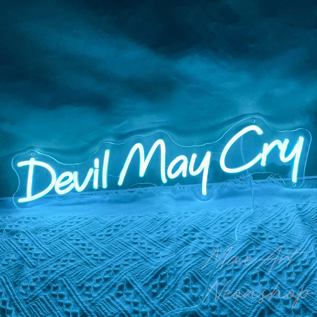 Devil May Cry Neon Sign, Game Room Decor, Nerd Corner Decor, DMC Wall ...