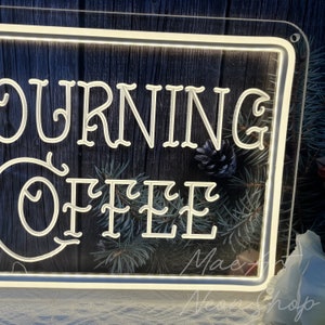 Mourning Coffee Neon Sign, Gothic Coffee Bar Sign, USB Led Light up ...