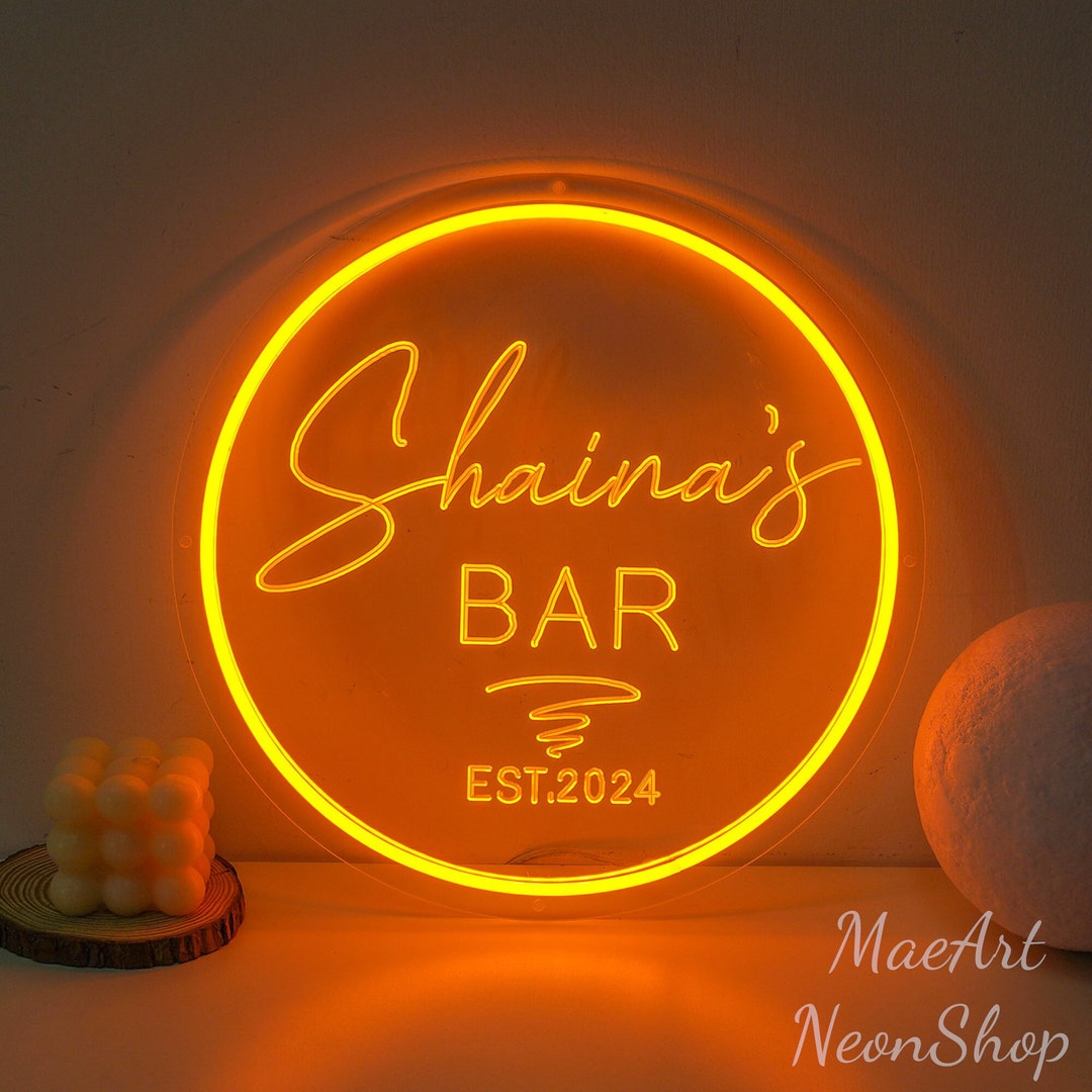 Custom Bar Neon Sign,bar Open Neon Sign,light up Sign,home Bar Wall ...