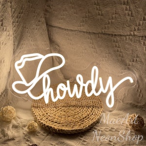 Howdy Neon Sign,led Cowboy Hat Sign,texas Cowboy Girl,light up Cowboy ...