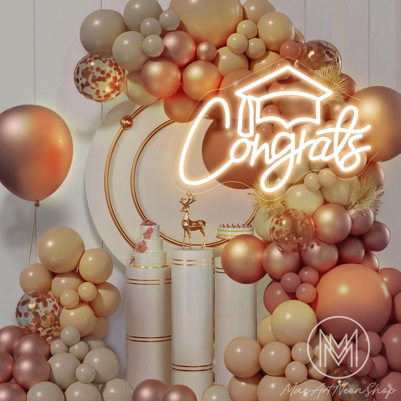 Congrats Neon Sign, Led Signs for Graduation Backdrop, Graduation Party ...