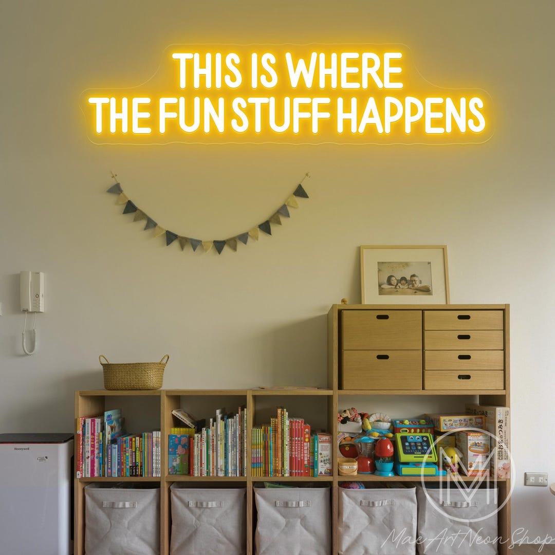 This is Where the Fun Stuff Happens Neon Sign,kids Playroom Sign,kid's ...