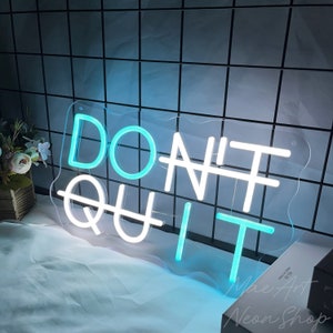 Don't Quit Neon Sign, Home Gym Room Decor, Gym Wall Decor, Man Cave ...