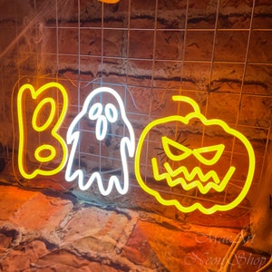 Boo Halloween Neon Sign, Halloween Decor Indoor for Home, Halloween LED ...