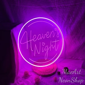 Heaven's Night Neon Sign, USB Light up Sign, Neon Sign Bedroom, Game ...