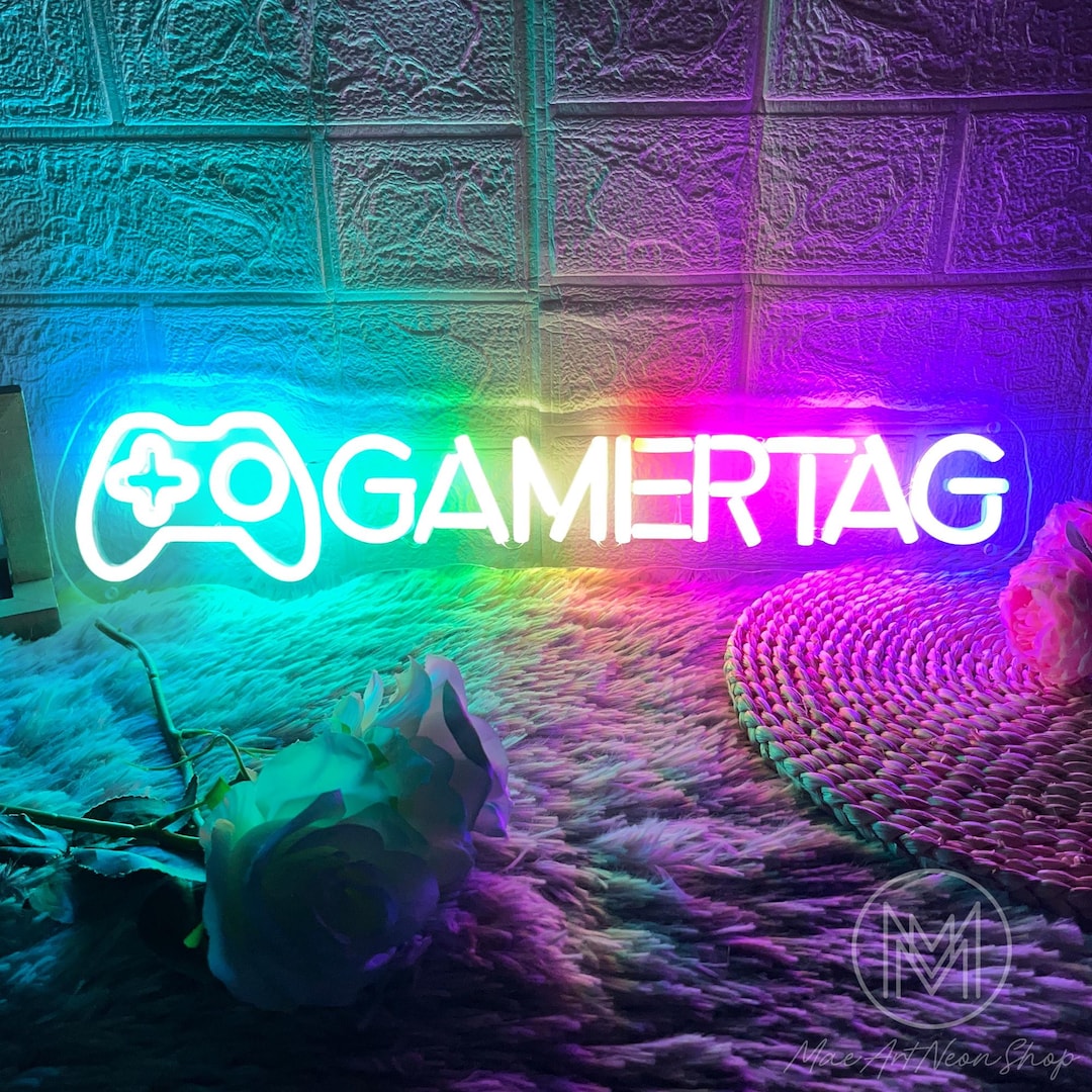 Custom Gamer Neon Sign,rainbow Gamer Tag Sign,rainbow Led Sign,game ...