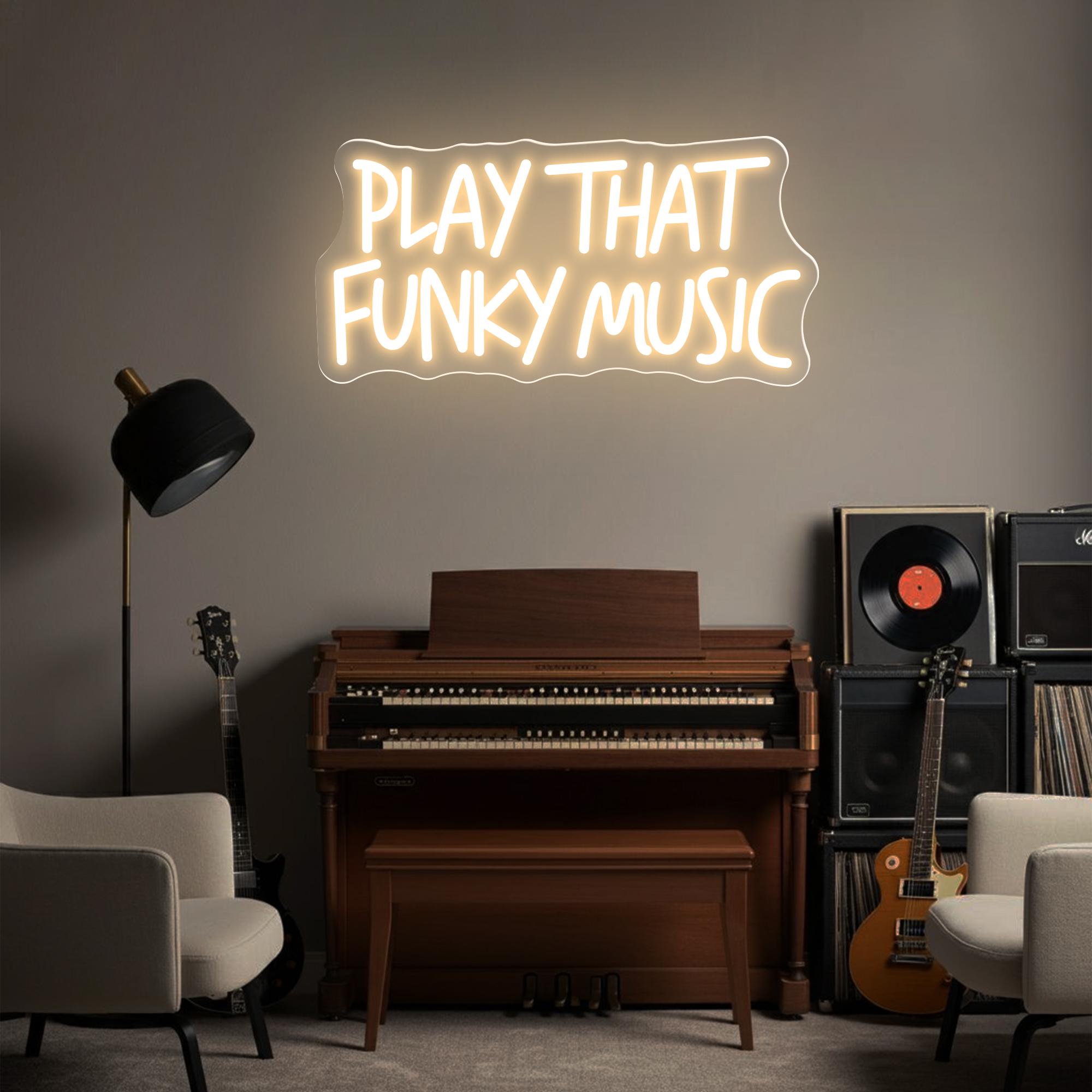 Play That Funky Music Neon Sign, 70's Music Gift for Her, Music Room ...