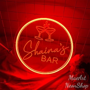 Custom Bar Neon Sign,bar Open Neon Sign,light up Sign,home Bar Wall ...