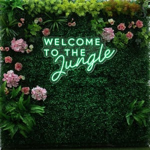 Welcome to the Jungle Neon Sign, Patio Neon Sign, Green LED Light Signs ...