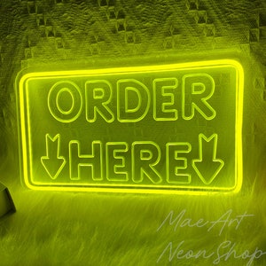Order Here Business Sign, Order Here Sign, USB Led Light up Sign, Cafe ...