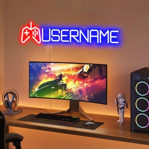 Custom Gamer Neon Sign , Gamer Tag Sign, Game Room Decor, Gaming Wall ...
