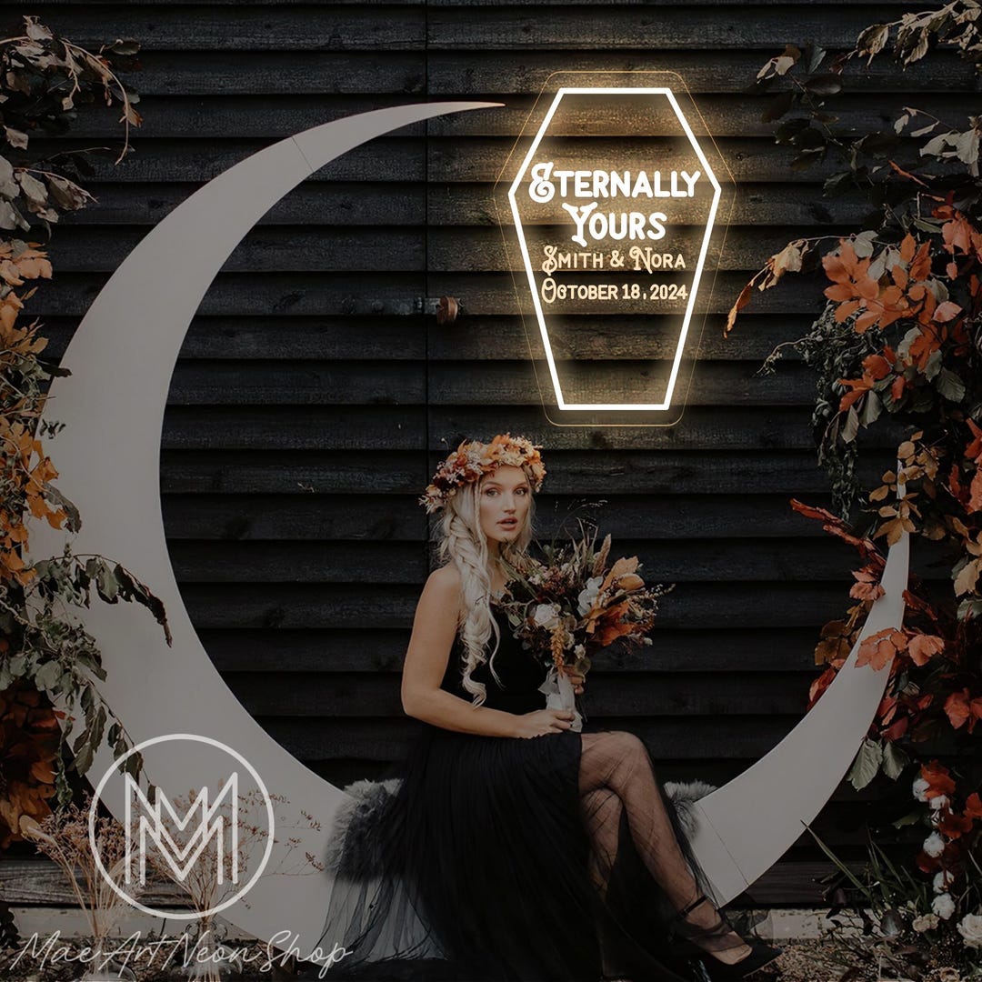 Eternally Yours Coffin Neon Sign,custom Wedding Name Sign,gothic ...