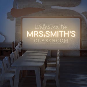 Personalized Teacher Gifts, Teacher Name Neon Sign, Welcome Classroom ...
