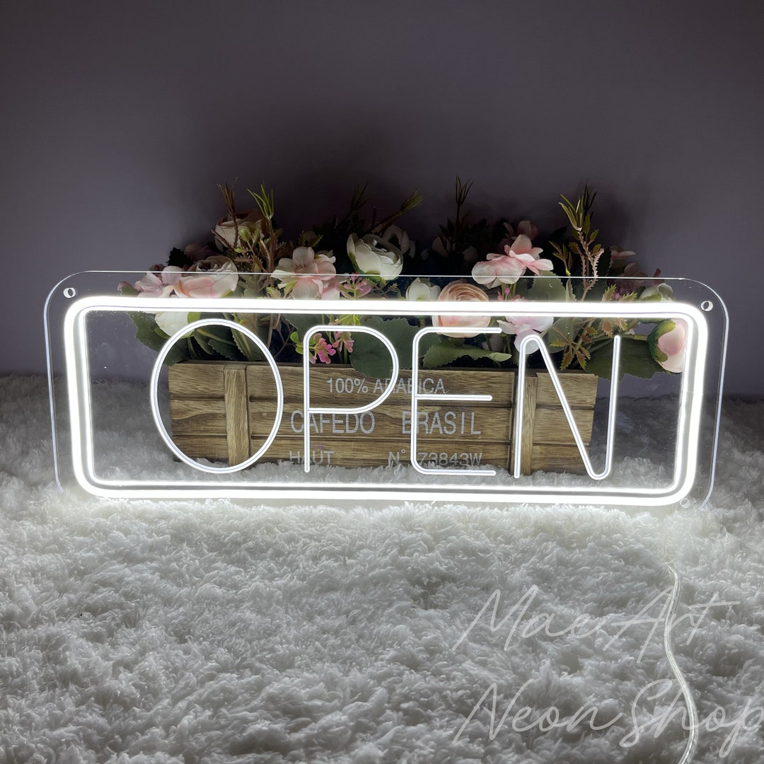Minimalist Open Neon Sign, USB Led Light,open Window Signs for Business ...