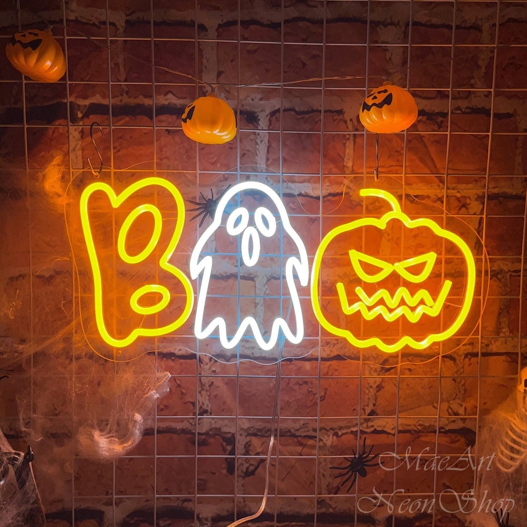 Boo Halloween Neon Sign, Halloween Decor Indoor for Home, Halloween LED ...