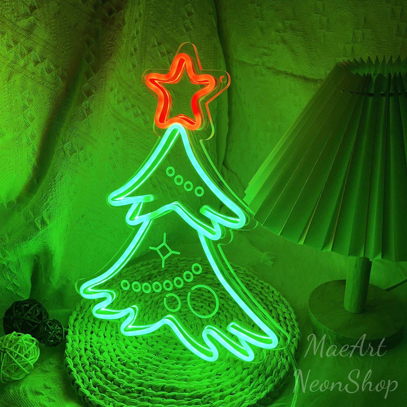 Christmas Themed Christmas Tree LED Neon Light-merry Christmas - Etsy