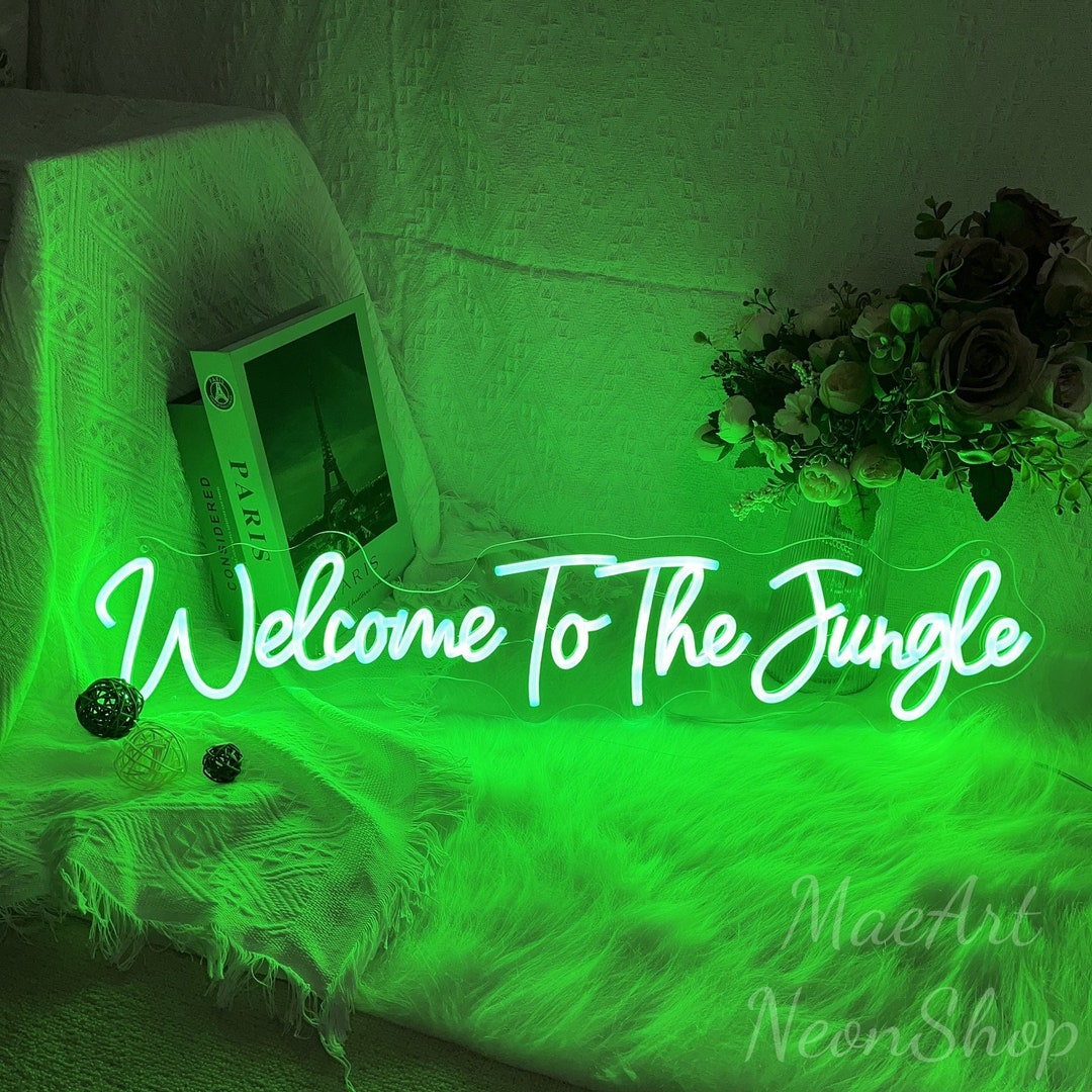 Welcome to the Jungle Neon Sign, Welcome to the Jungle Sign, Neon ...