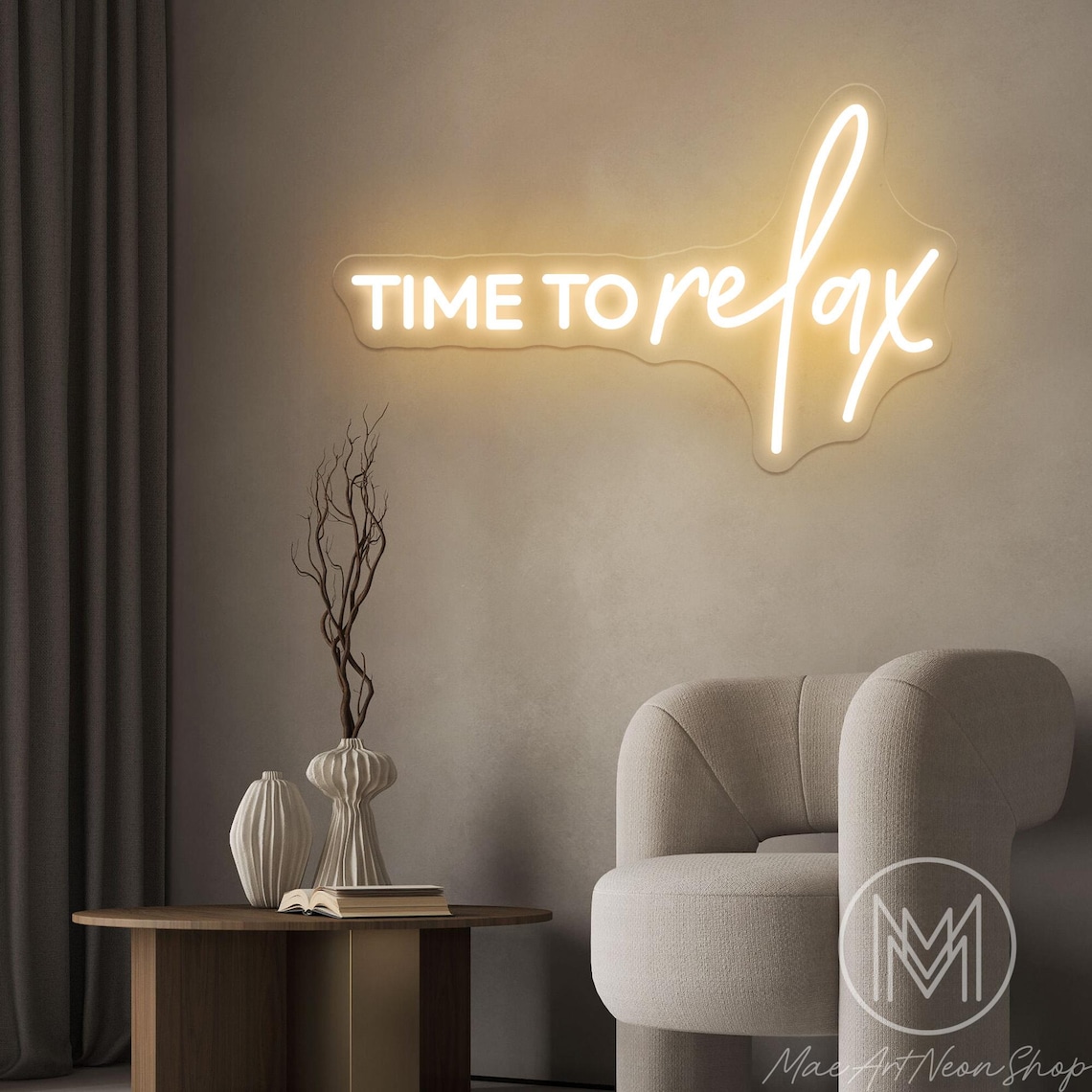 Time to Relax Neon Sign Lounge Neon Bathroom Decor LED Neon Light ...