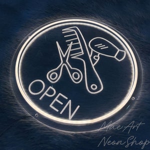 Open Neon Sign, Hair Salon Neon Sign, Salon Corner Decor, Neon Business ...