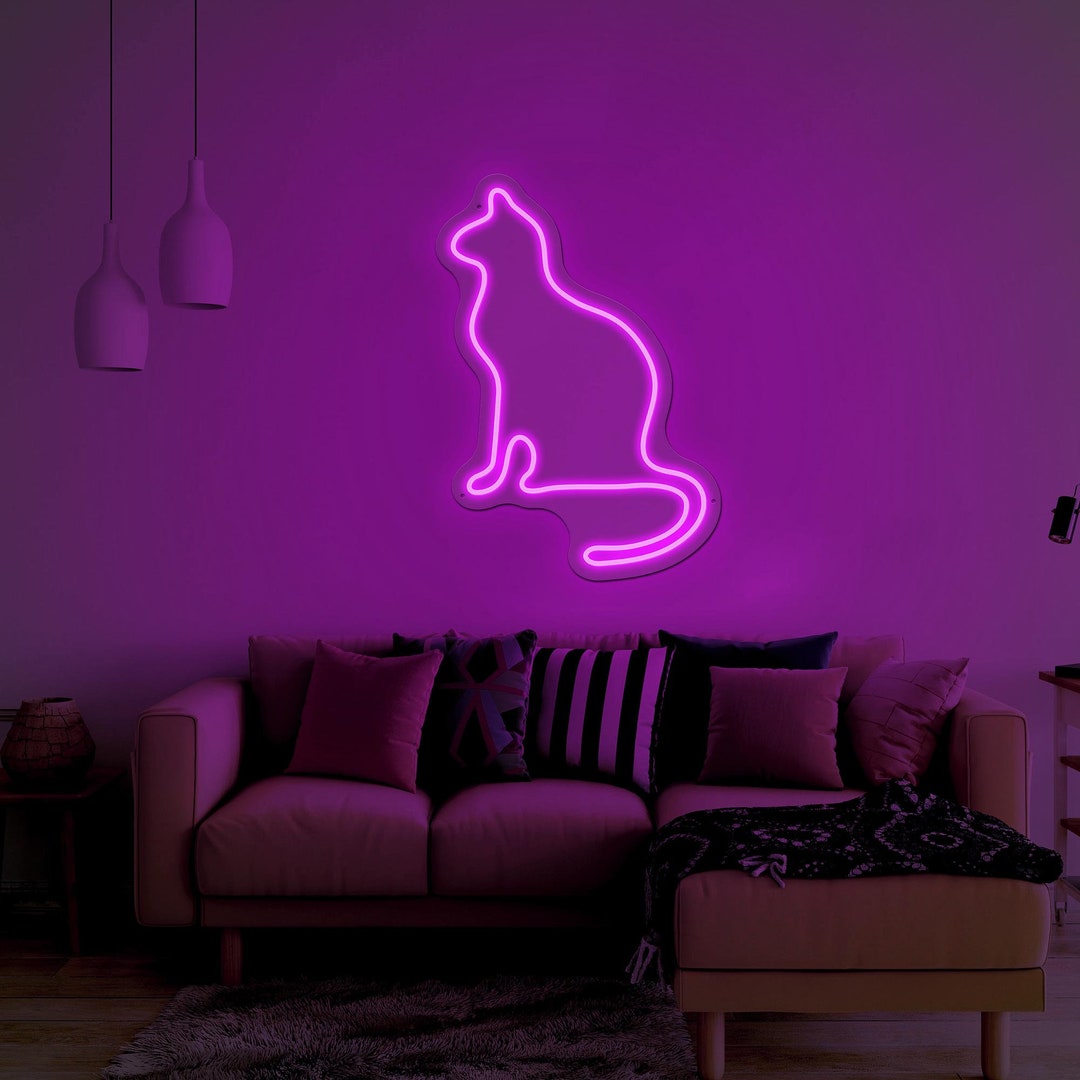 Cat Neon Sign, Anime Neon Sign, Cat Led Light up Sign, Cat Decor, Kid ...