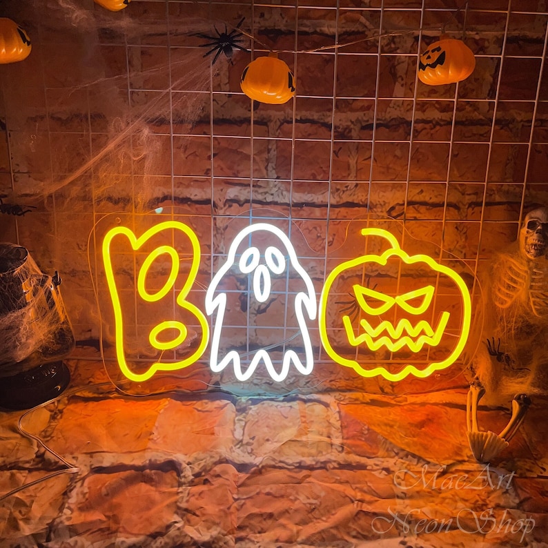 Boo Halloween Neon Sign, Halloween Decor Indoor for Home, Halloween LED ...