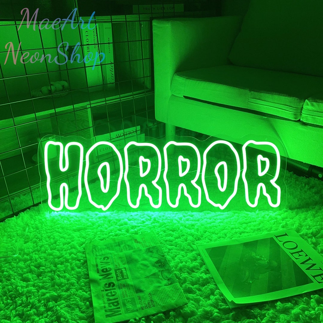 HORROR Neon Sign, Horror Movie Watching Room Decor, Halloween Party ...