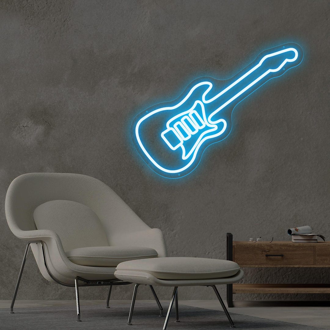 Guitar Neon Sign, Custom Guitar Sign, Guitar LED Sign,music Studio Sign ...