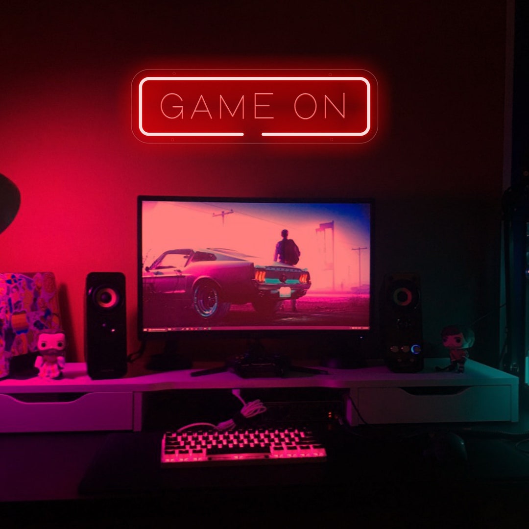 Game on Neon Sign, Game Room Wall Decor, Streamer Game Room Decor, Neon ...