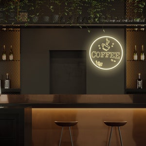 COFFEE Neon Sign, USB Led Sign, Custom Shop Signage, Opening Gift ...