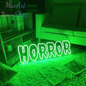 HORROR Neon Sign, Horror Movie Room Decor, Halloween Party Neon Sign ...