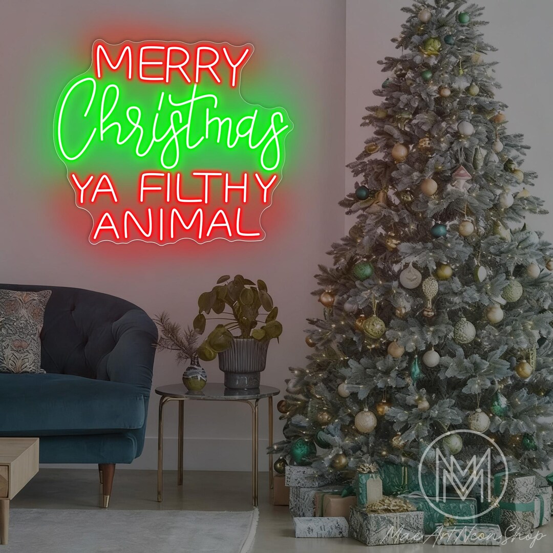 Merry Christmas Ya Filthy Animal Neon Sign,christmas LED Neon Light ...