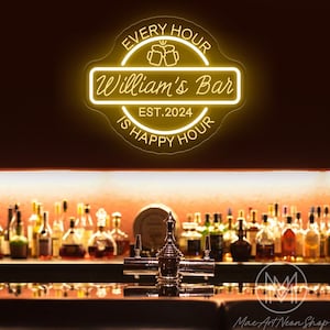Custom Bar Neon Sign, USB Light up Sign, Home Bar LED Neon Light ...