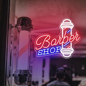 Barber Shop Neon Sign, Barber Shop Open Sign, Barber Shop Decor ...