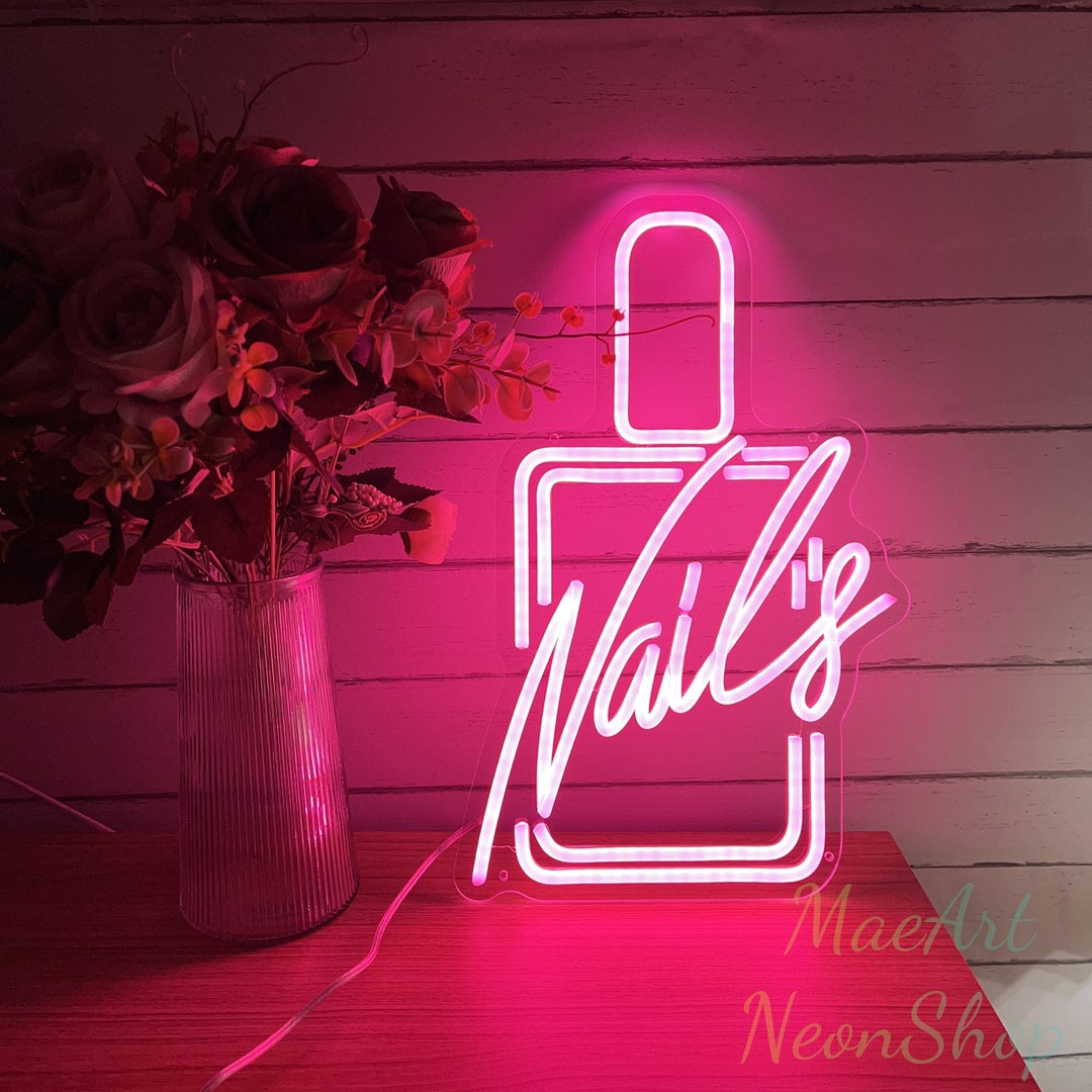 Nails Neon Sign Neon Sign Nails Salon Manicure Shop Signboard Beauty ...