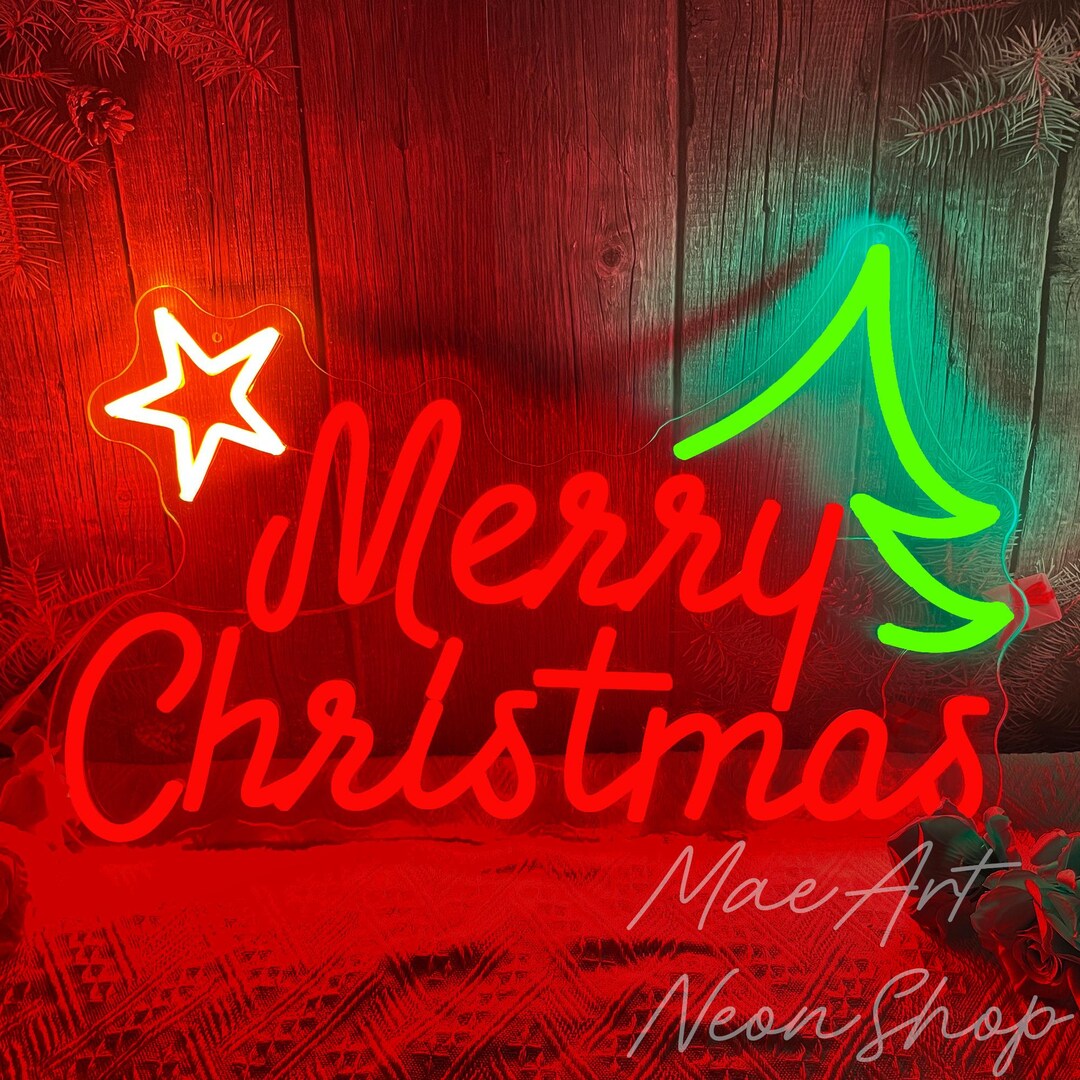 Merry Christmas Neon Sign, Christmas Lights, Christmas Wall Decor ...