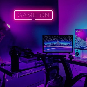 Game on Neon Sign, Game Room Wall Decor, Streamer Game Room Decor, Neon ...