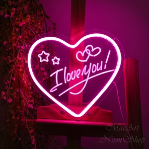 I Love You Neon Sign, LED Custom Neon Light, Wedding Decoration, Party ...