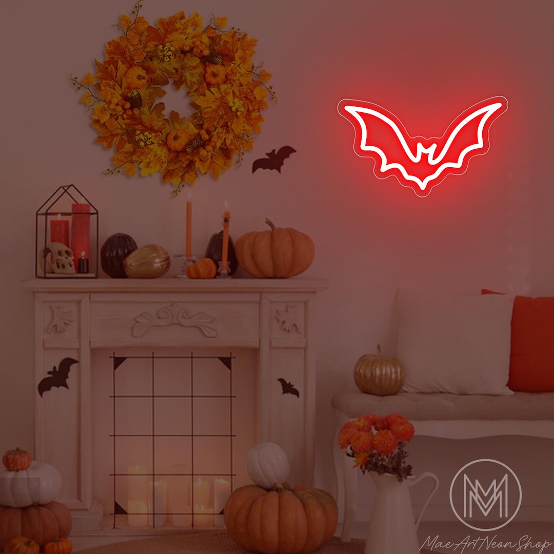 Bat Neon Sign Bat Neon Light Custom Flying Bat LED Light Halloween Neon ...