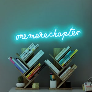 One More Chapter Neon Sign,home Library Sign,book Lover Gift,library ...