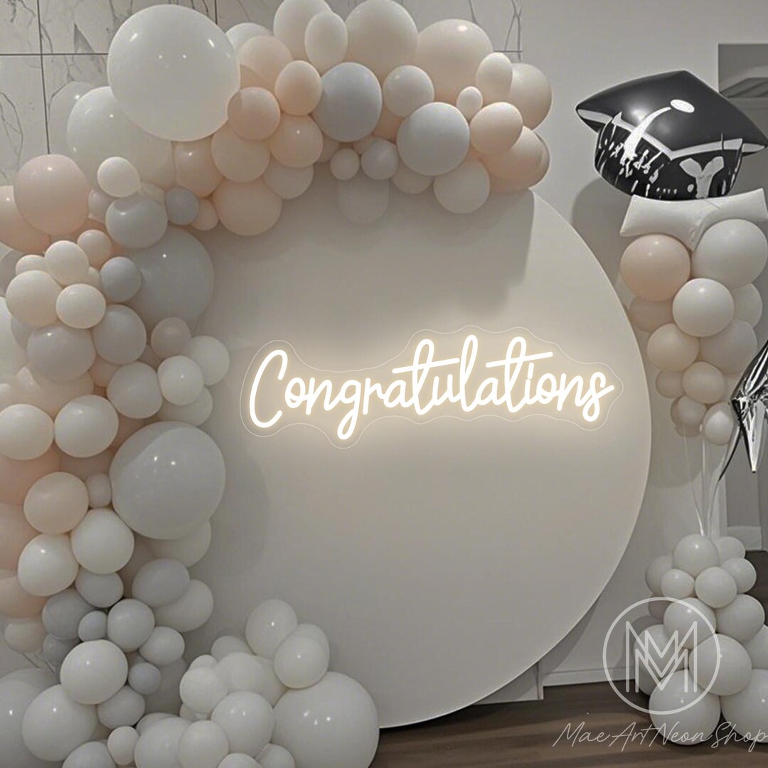 Congratulations Neon Sign, 2026 Grad Party LED Neon Light, Congrats ...