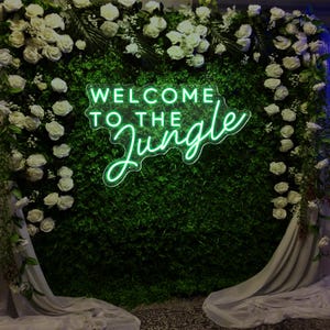Welcome to the Jungle Neon Sign, Patio Neon Sign, Green LED Light Signs ...