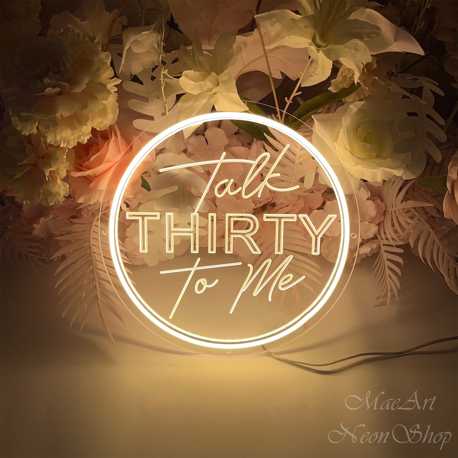 Talk Thirty to Me Neon Sign, 30th Birthday Decorations, Neon Sign ...