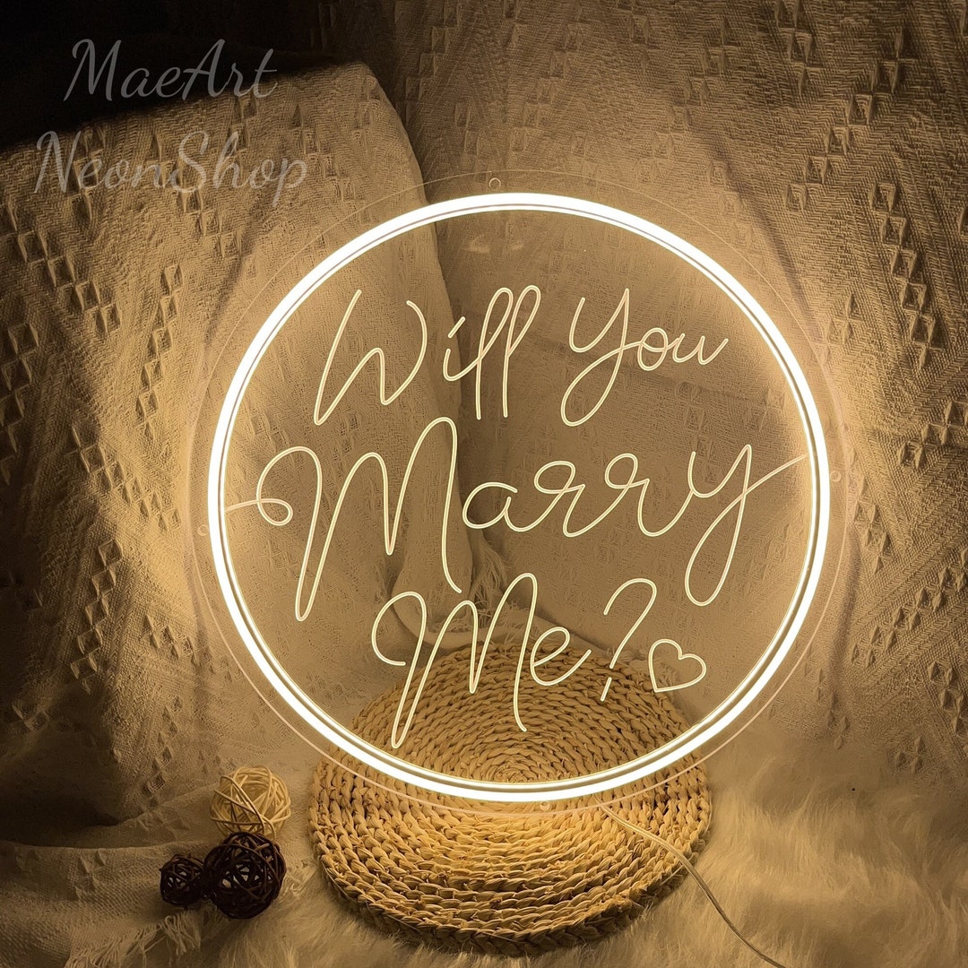 Will You Marry Me Neon Sign, Wedding Engagement Party Home Wall ...