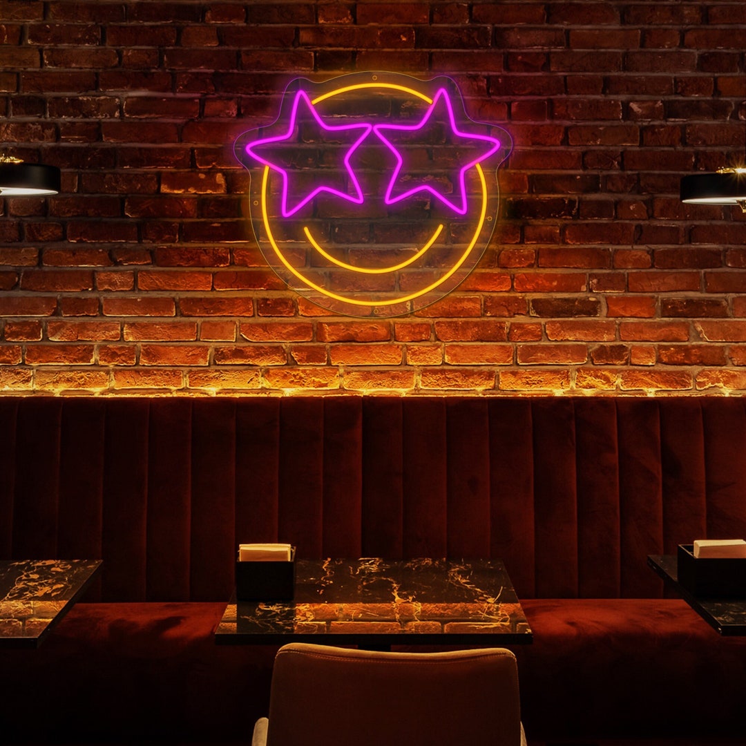 Smiley Face Neon Sign, Original Cute Smiley Face Neon Sign, Kids Room ...