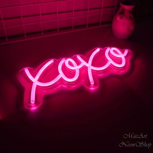 XOXO Neon Sign, Pink Led Light Sign, Wedding Decor Signs, Neon Sign ...