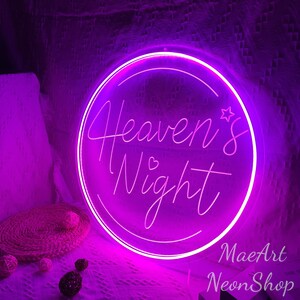 Heaven's Night Neon Sign, USB Light up Sign, Neon Sign Bedroom, Game ...