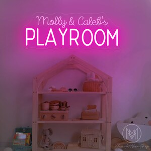 Custom Playroom Sign With Names Neon Sign, Let's Play Sign, Kid's Room ...